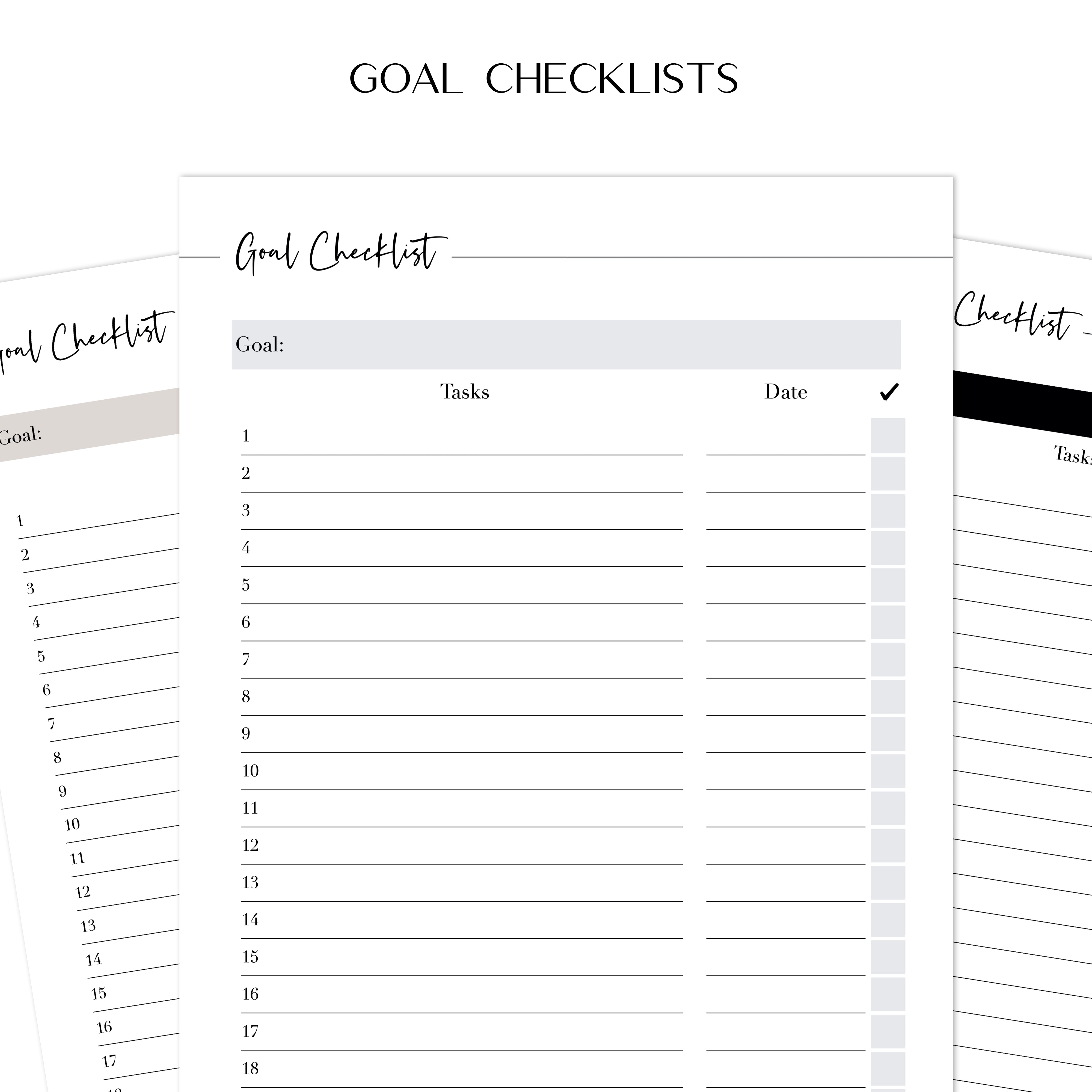 Goal Checklist Template – The Planners Collective