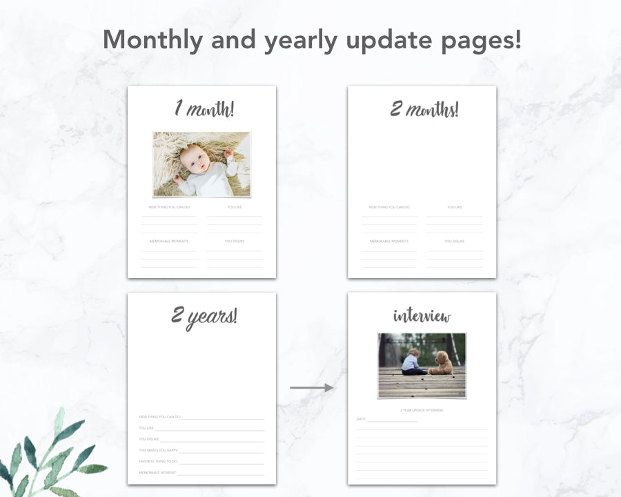 Printable Baby Journal Baby's First Book | Printed Cover: Forest